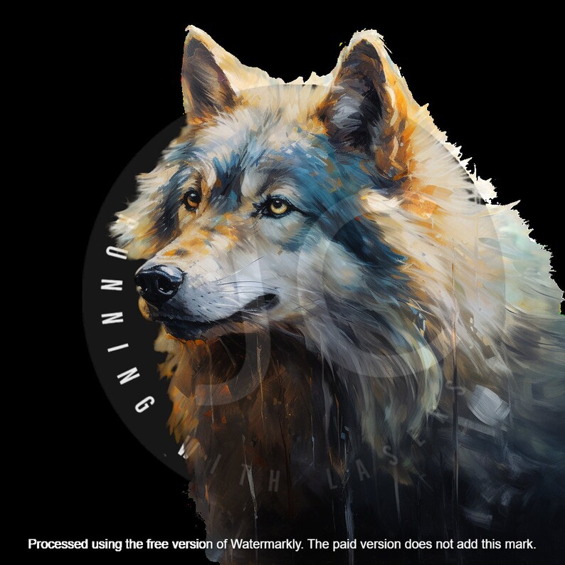 Digital Wolves Collection: 4 High-resolution PNG Templates for Crafting ...
