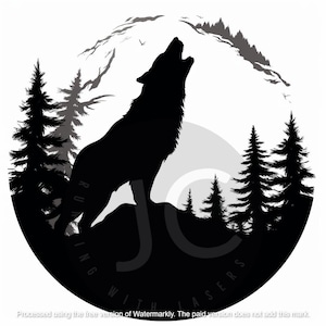 40 Premium Wolf Laser Engraving Templates: High-resolution PNG and ...