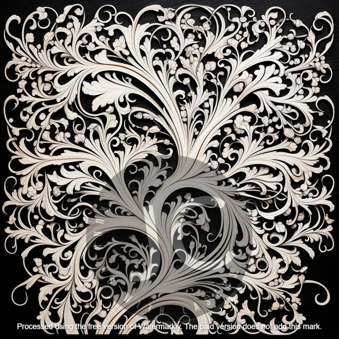 5 Fractal Designs Laser Engraving Templates - Pngs for Wood & Acrylic ...