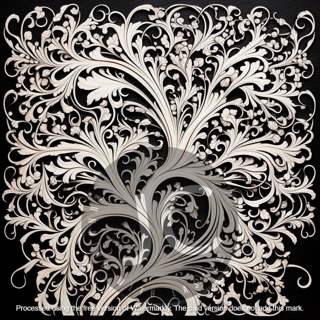 5 Fractal Designs Laser Engraving Templates - Pngs for Wood & Acrylic ...