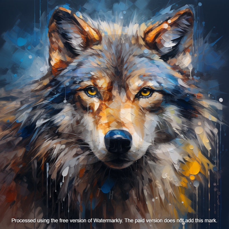 Digital Wolves Collection: 4 High-resolution PNG Templates for Crafting ...
