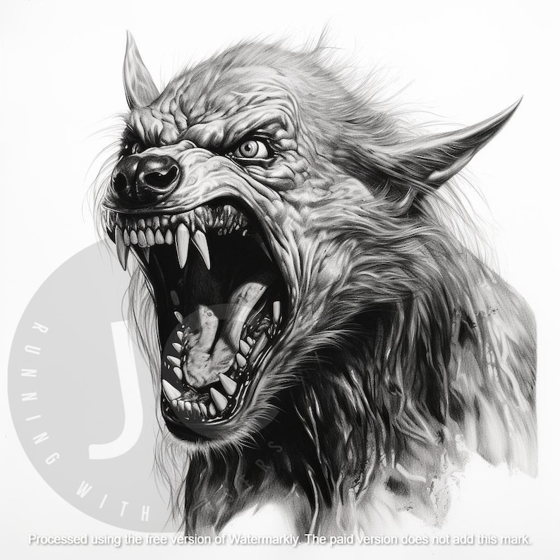 12 Unique Werewolf Designs: High-resolution PNG Templates for Laser ...
