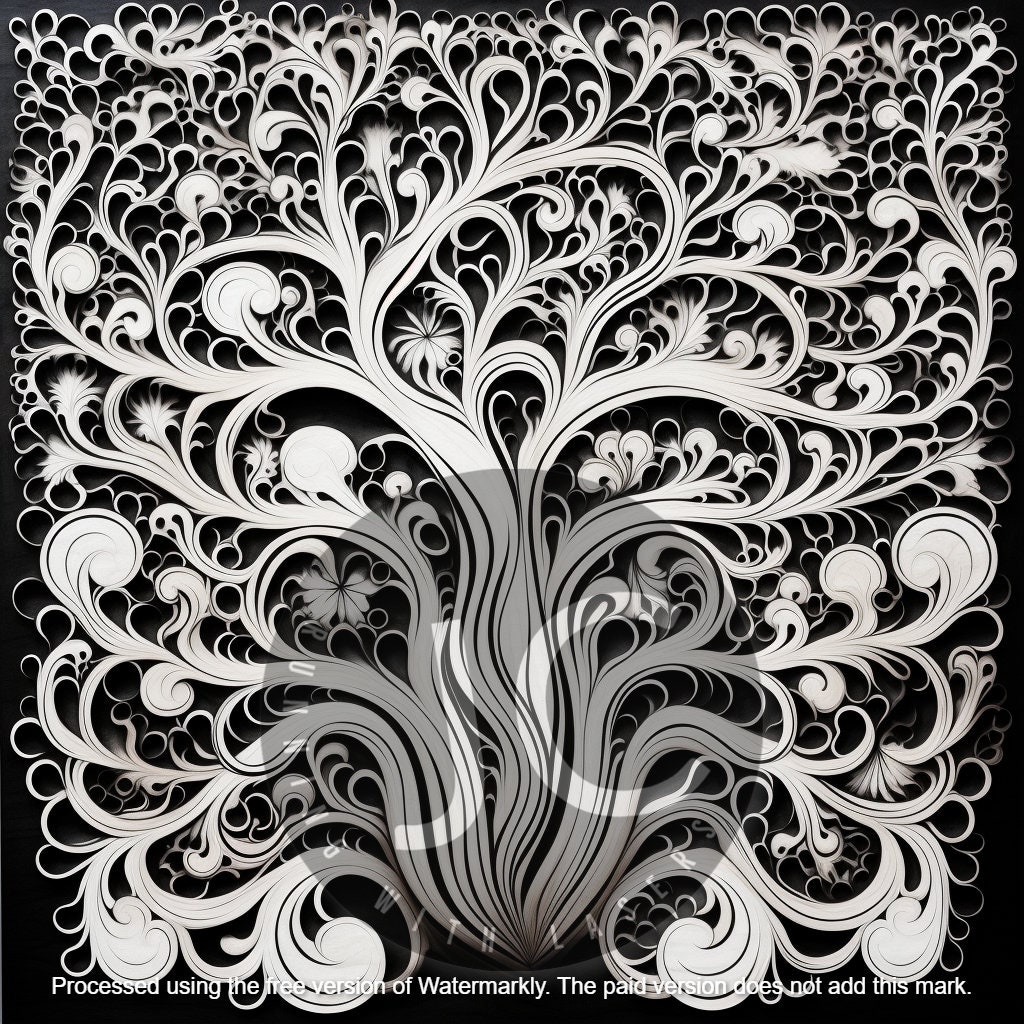 5 Fractal Designs Laser Engraving Templates - Pngs for Wood & Acrylic ...