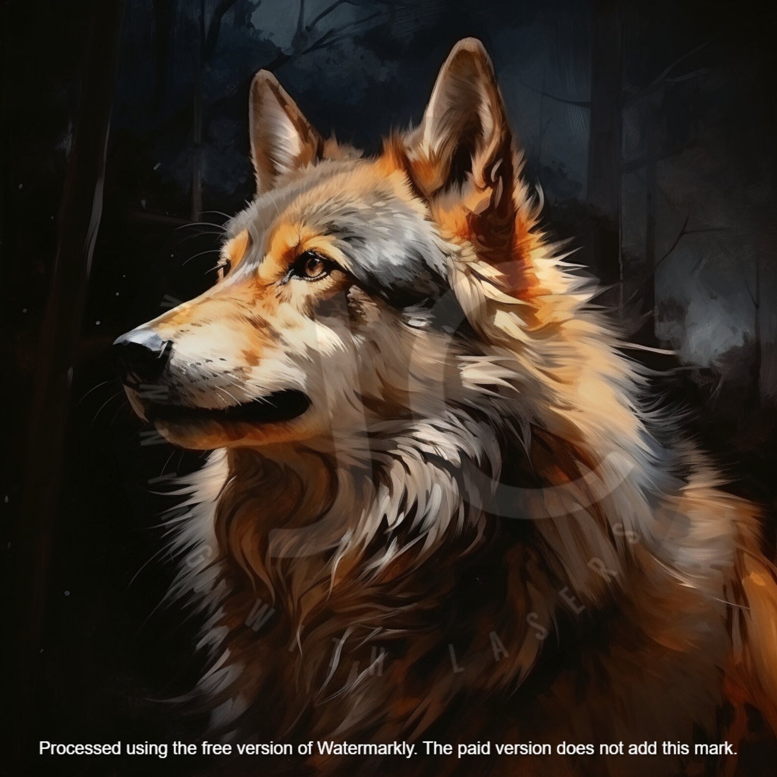 Digital Wolves Collection: 4 High-resolution PNG Templates for Crafting ...