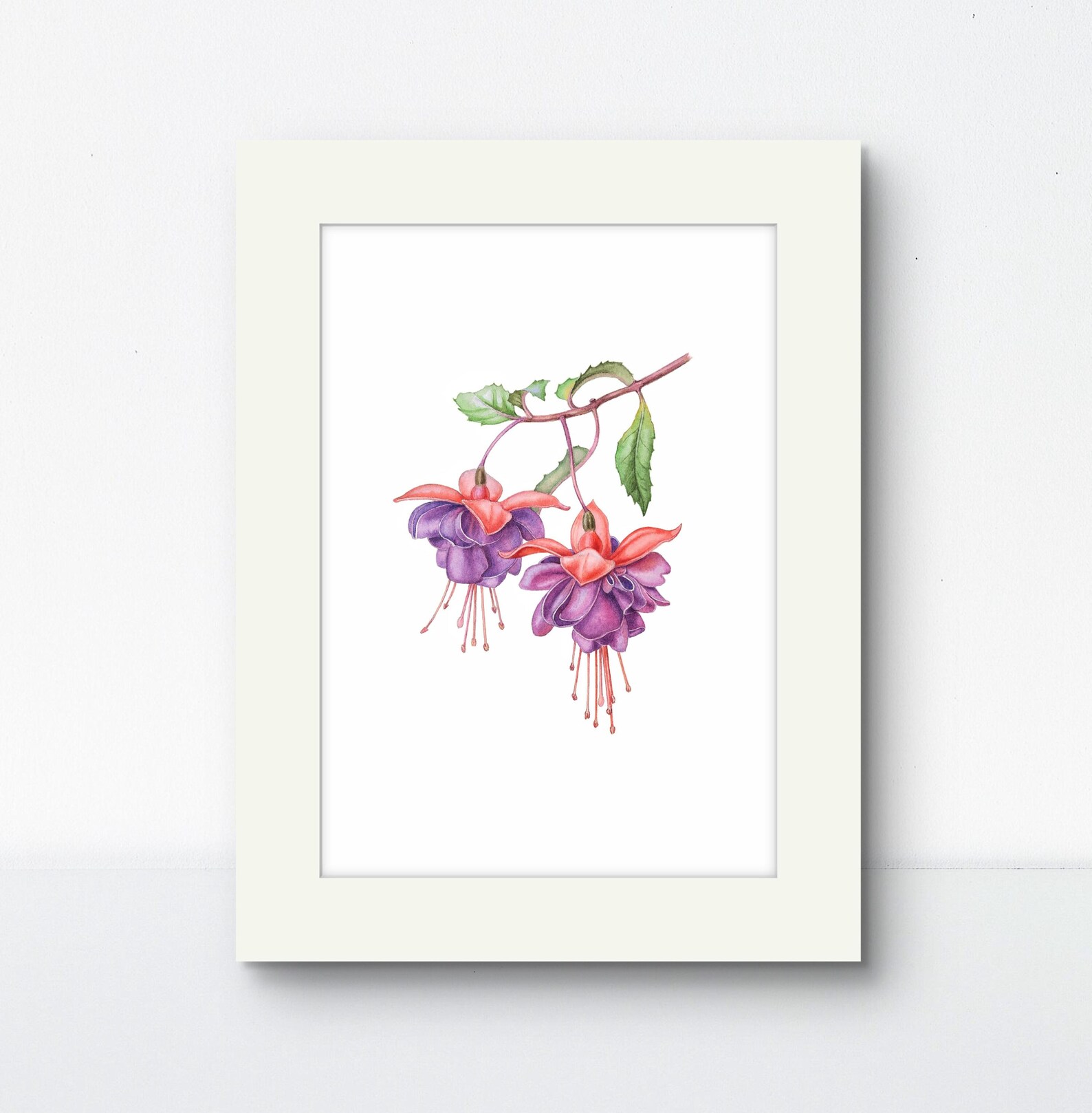 ORIGINAL Watercolor Painting of Fuchsia Flower, Botanical Fine Art ...