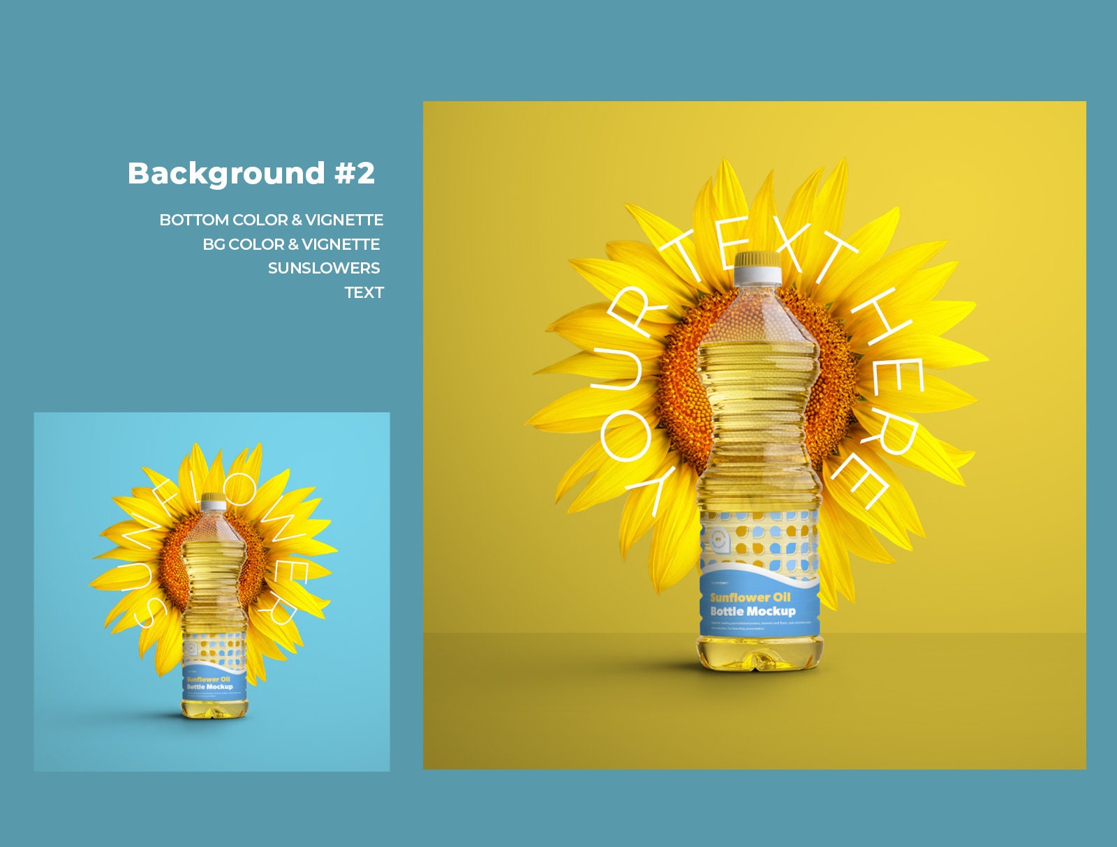 Sunflower Cooking Oil Bottle Mockup PSD - Etsy