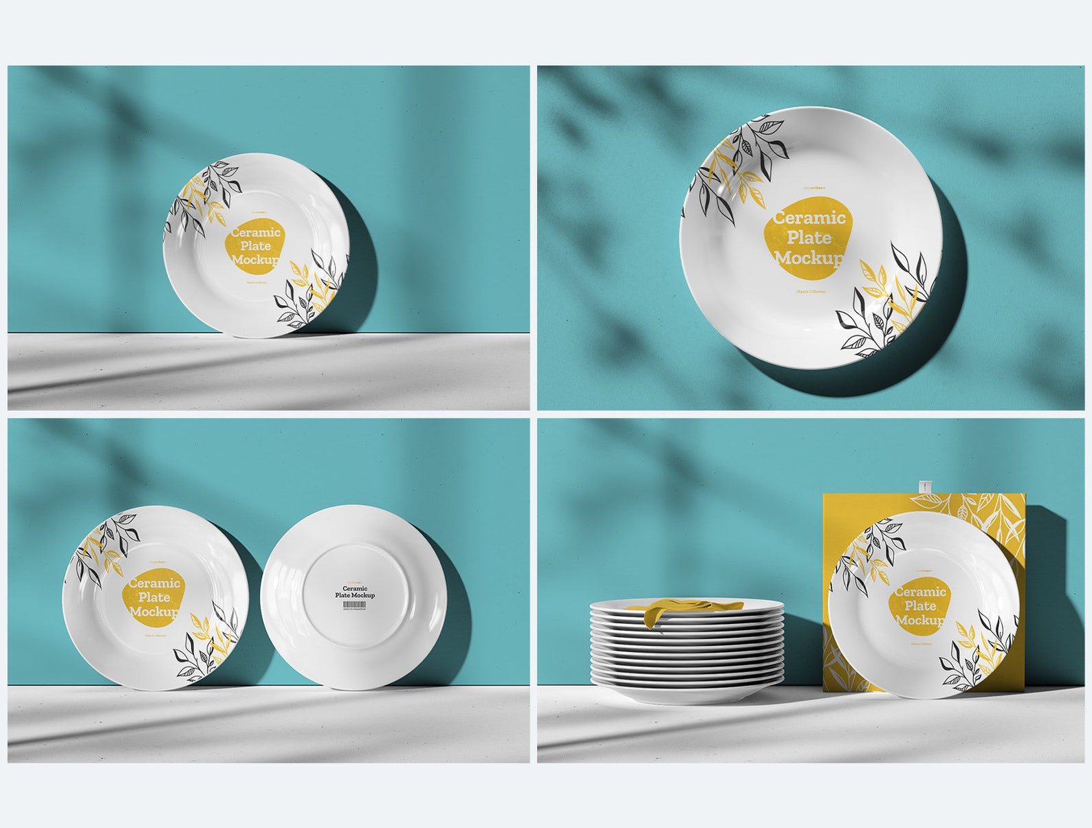 Ceramic Plate Mockups-all Over Plate Mockup for Sublimation-box Mockup ...
