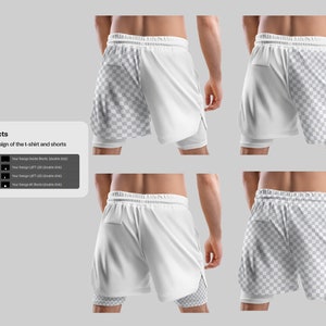 Mens Shorts Mockup PSD Set - Male Sport Shorts Mock up - Running Shorts ...