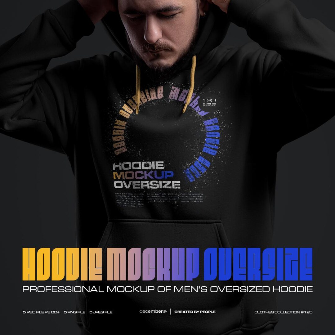 Mockup Pull Over Hoodie PSD Set Mockups de cores editáveis Mockups de ...