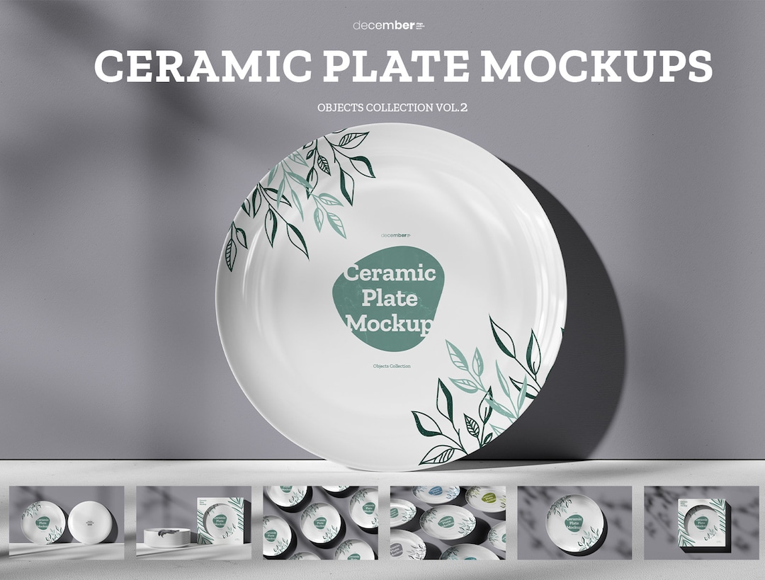 Porcelain Plate Mock-up Templates-branding Package-product Mockup ...