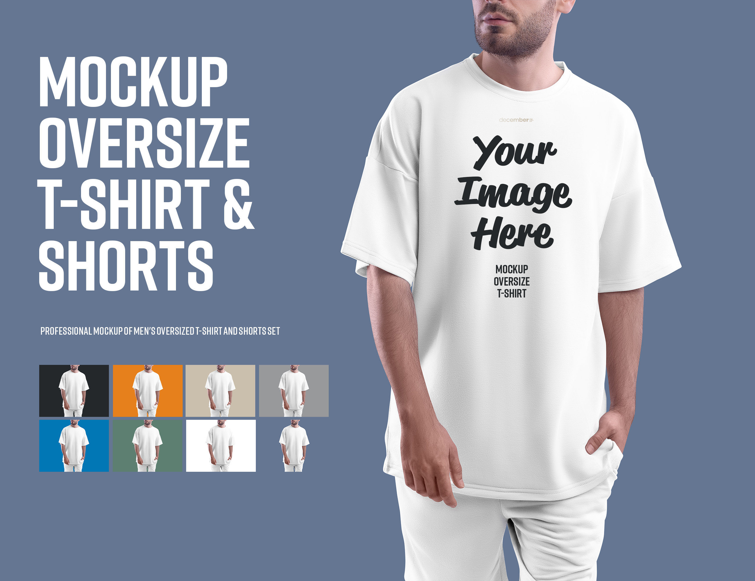 Oversized Street Tee Mock up Male Model T-shirt Mockups White Oversize ...