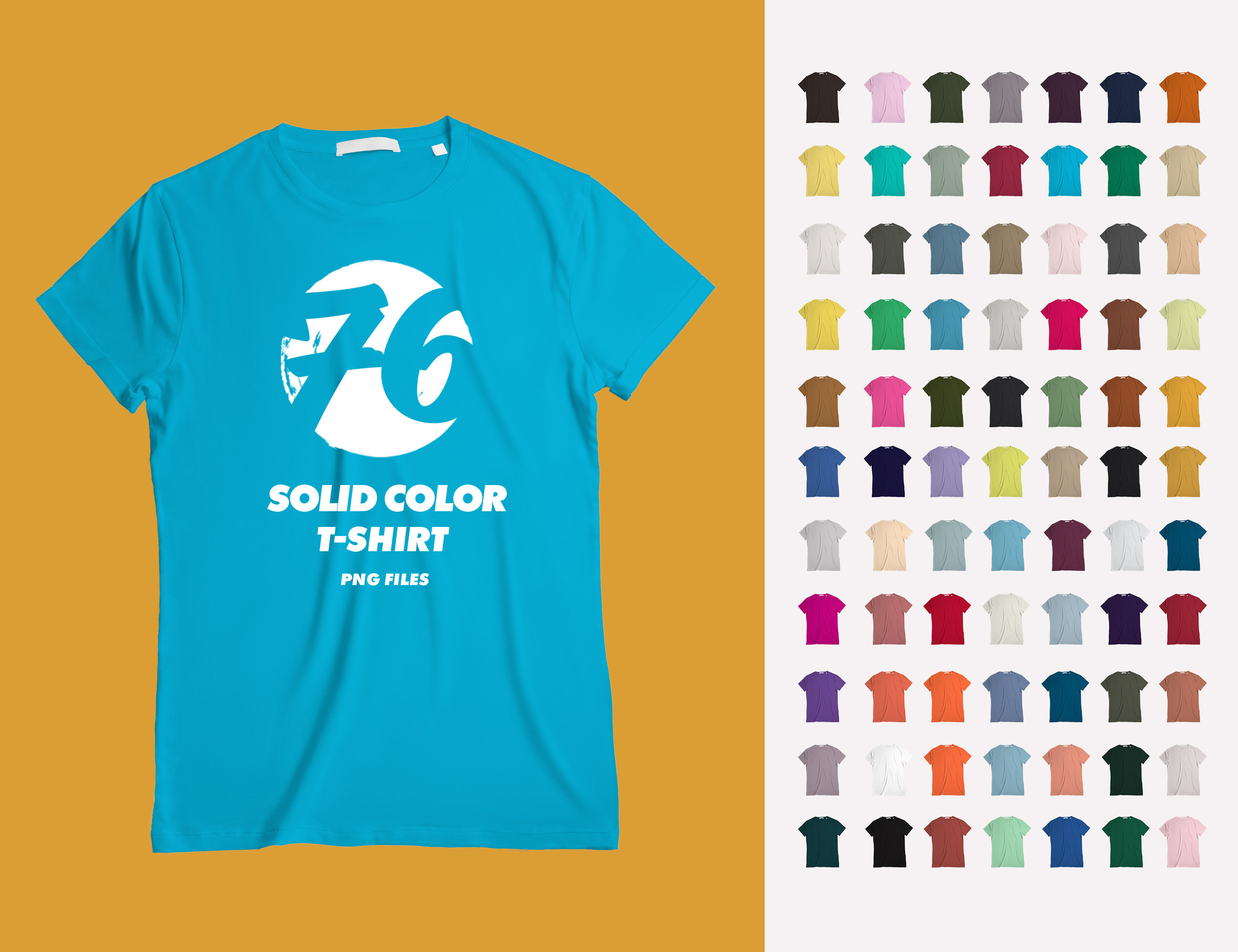 Classic Tshirt Mockup Bundle Color Chart PNG Heather Solid Colors Man ...