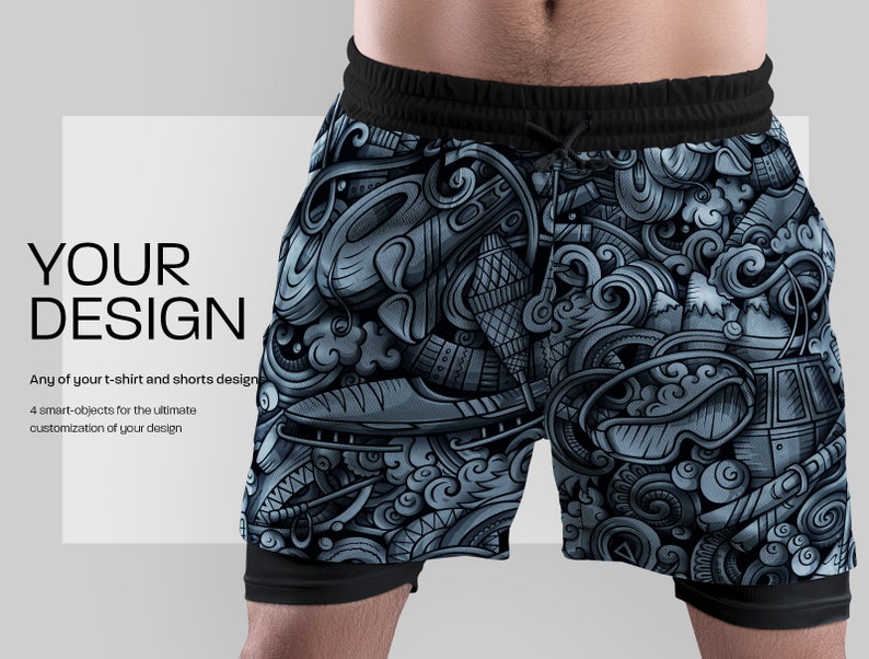 Mens Shorts Mockup PSD Set Male Sport Shorts Mock up - Etsy