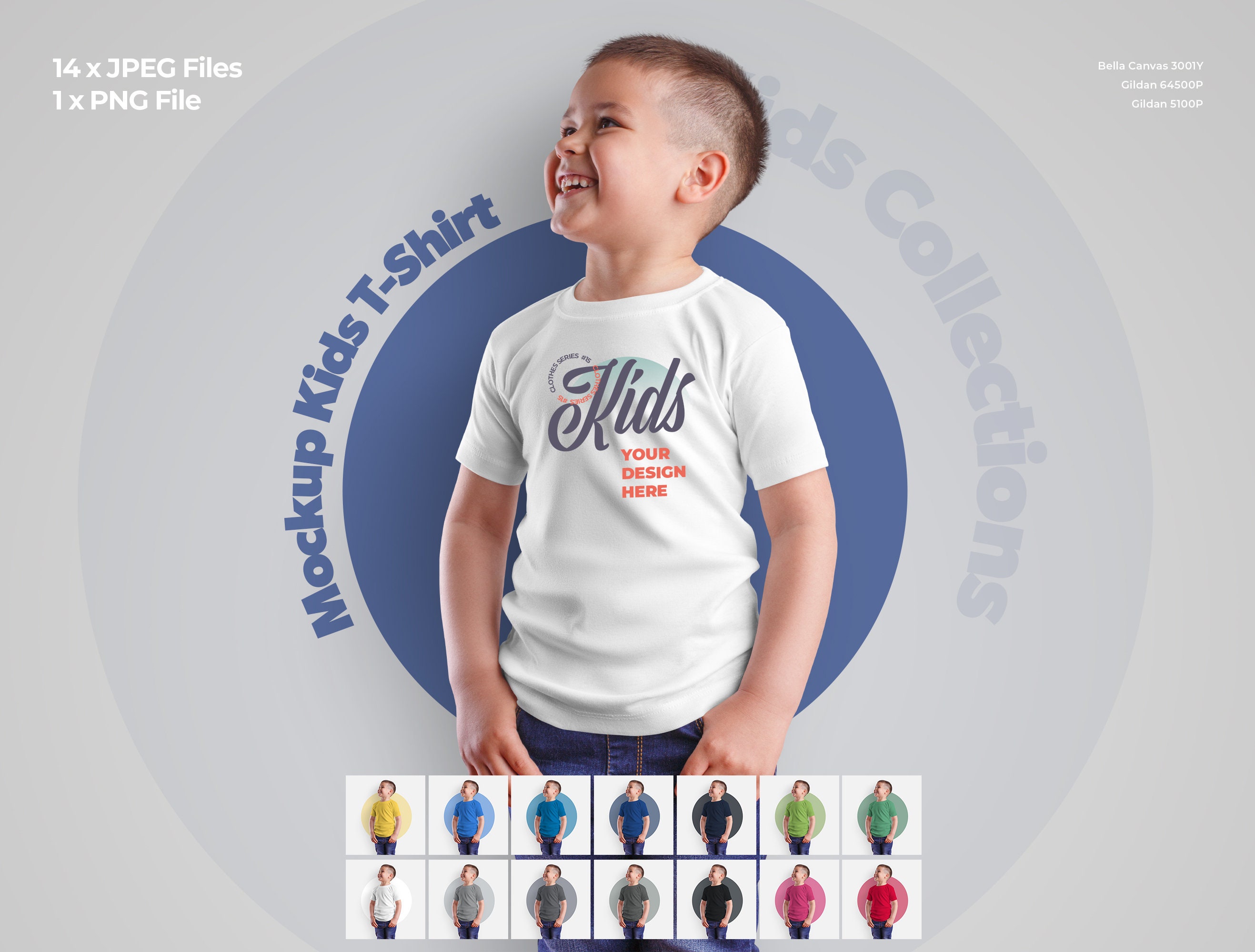 Kids Boy Mock up 3001 Youth Childrens Modeled Mockup Bundle Child ...