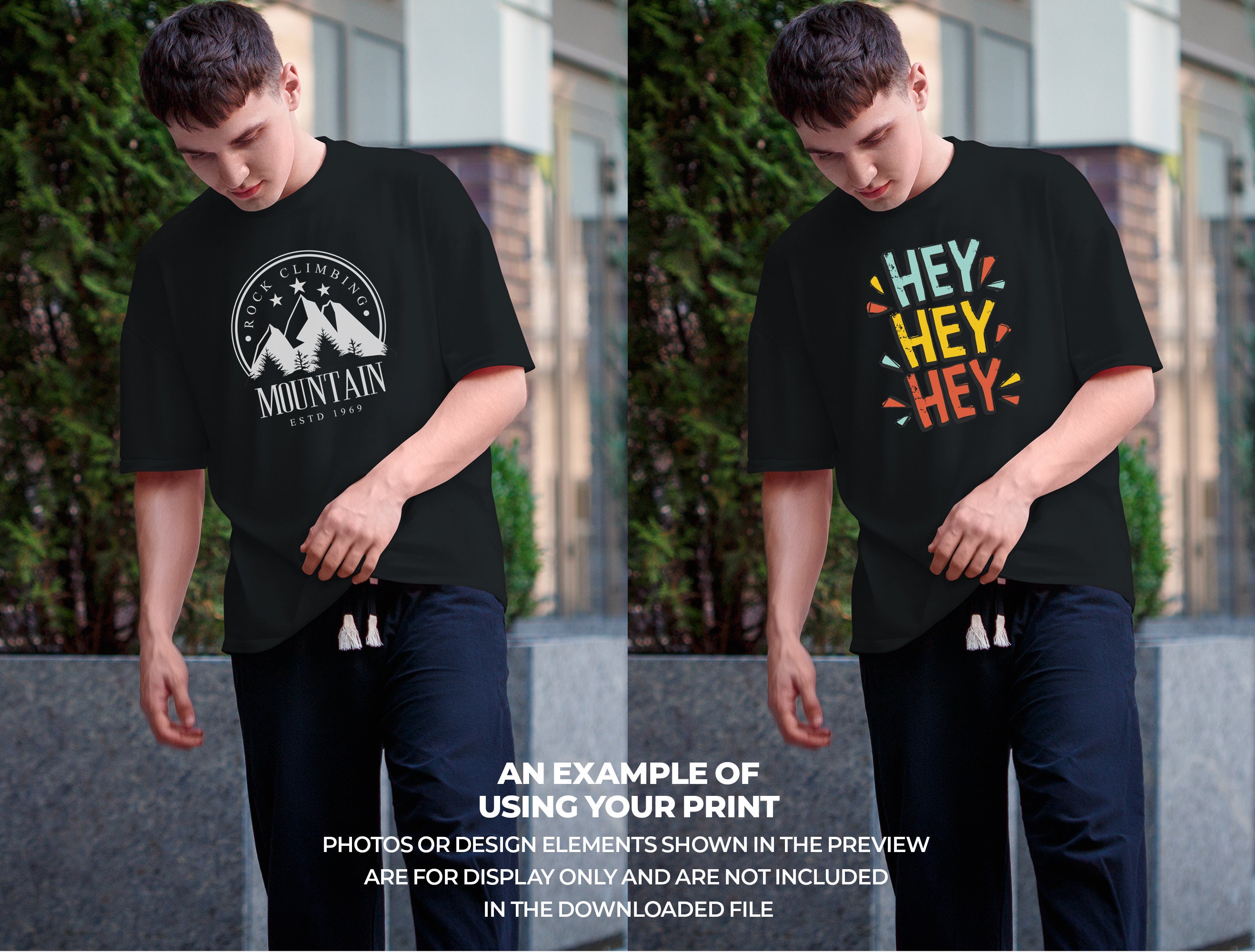 Streetwear Oversized T-shirt Mockup Urban Setting Mock up Men Tshirt ...