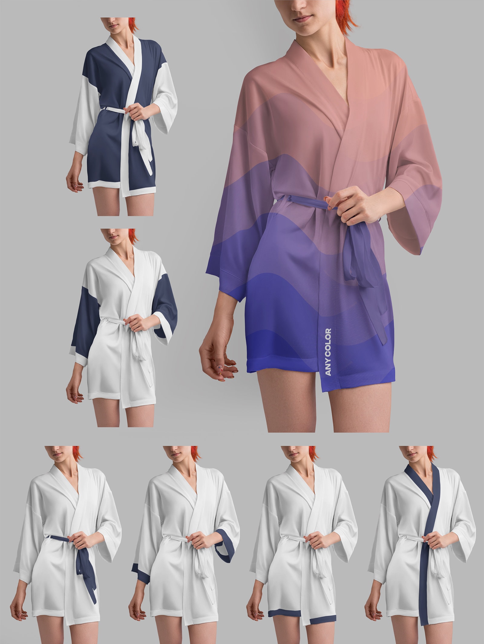 Short Women Kimono Robe Mockup - Etsy
