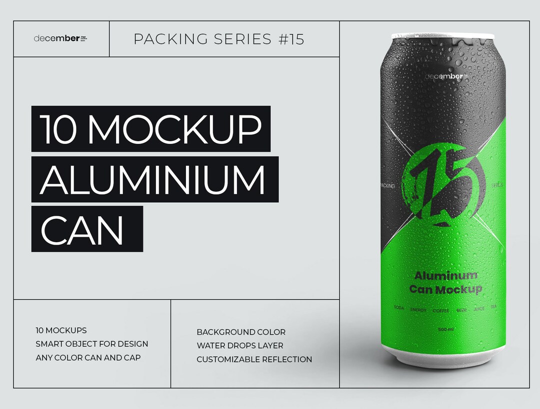 Tin Soda Can Mockup 500ml Smart Objects for Design Matt, Glossy Can ...