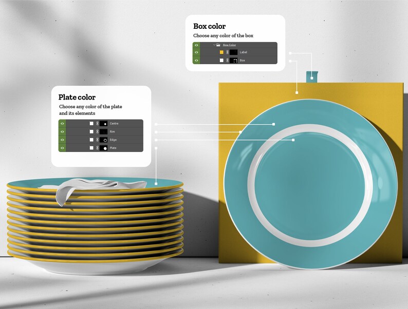 Ceramic Plate Mockups-all Over Plate Mockup for Sublimation-box Mockup ...
