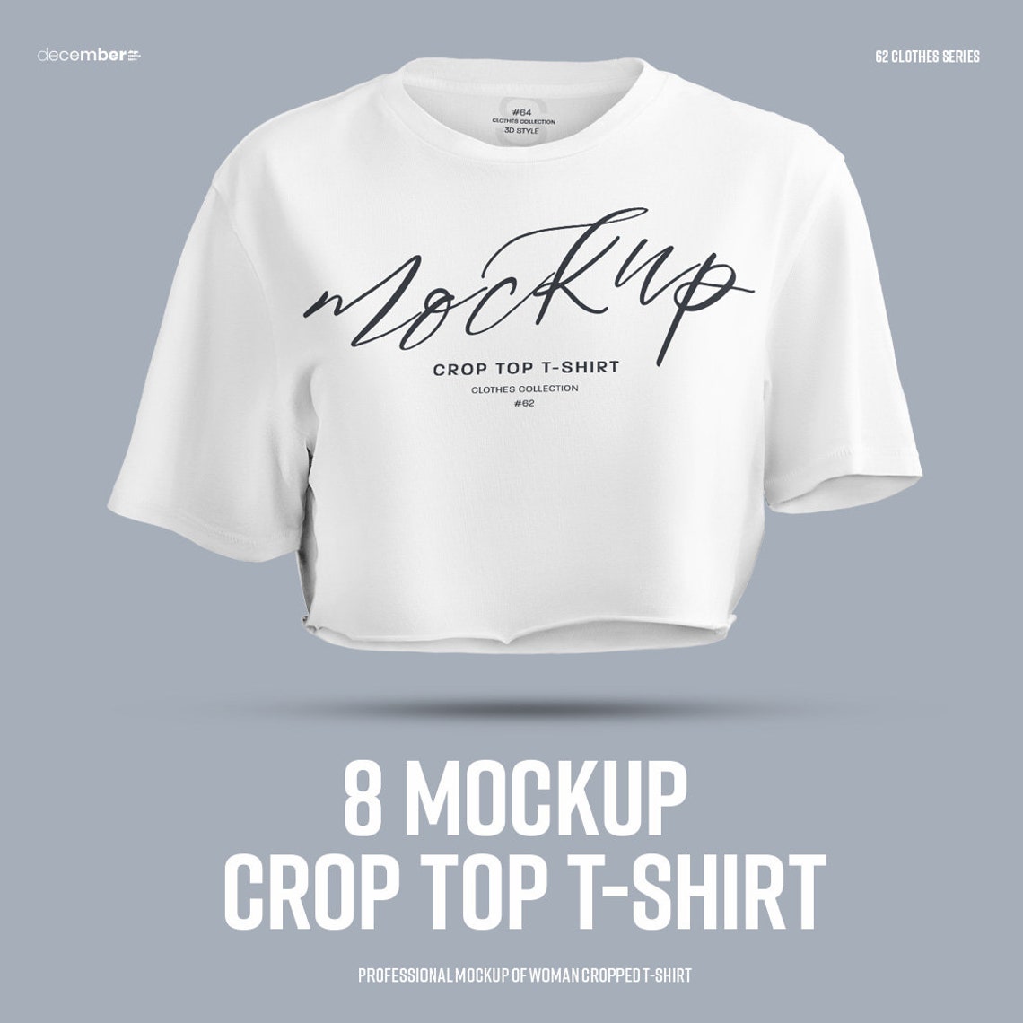 Crop T-shirt Mockup PSD Front and Back in 3D Style, Women Styled ...