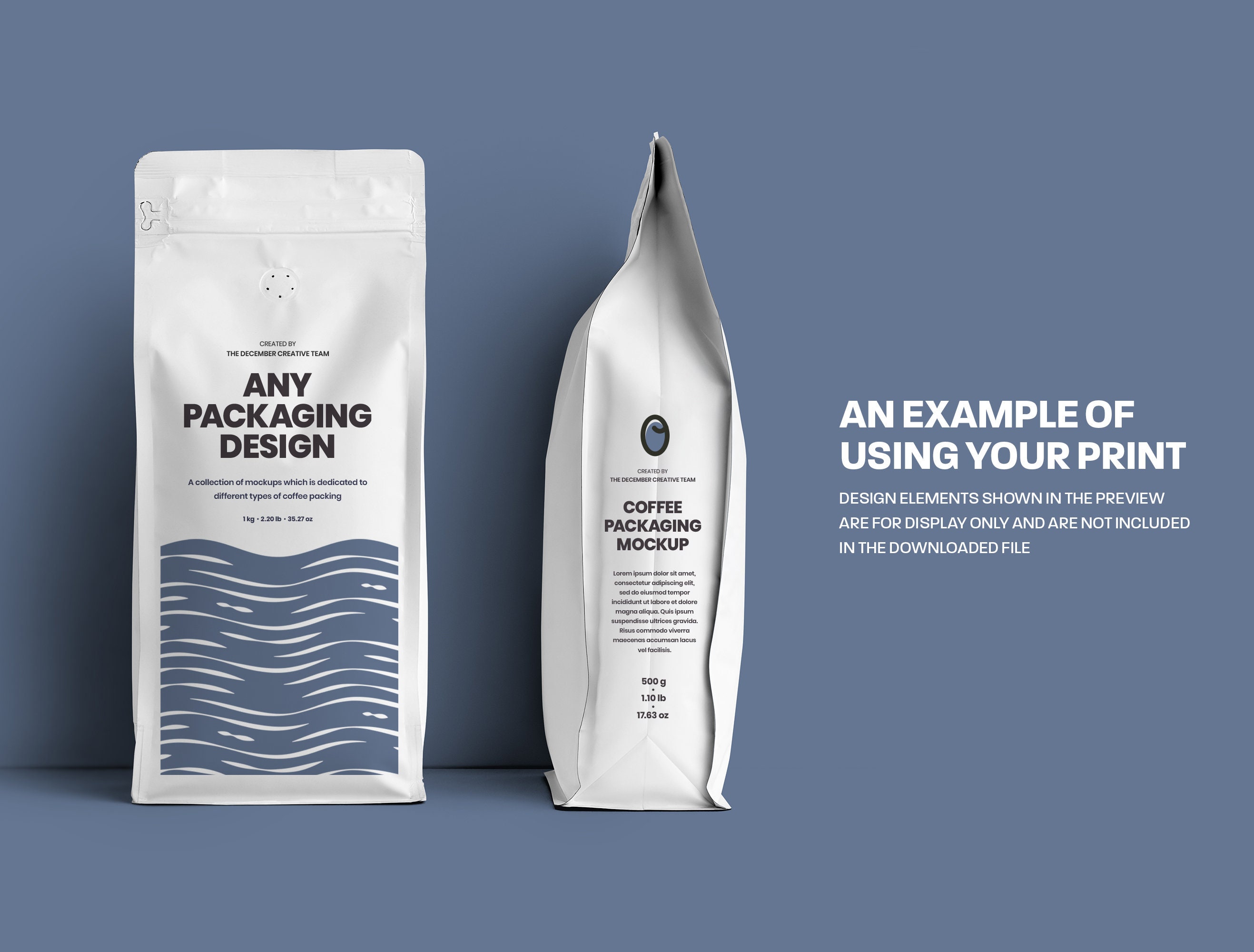 Coffee Bag Mockup Front and Side, Gusset Bag Mock Up, Coffee Bean Bag ...