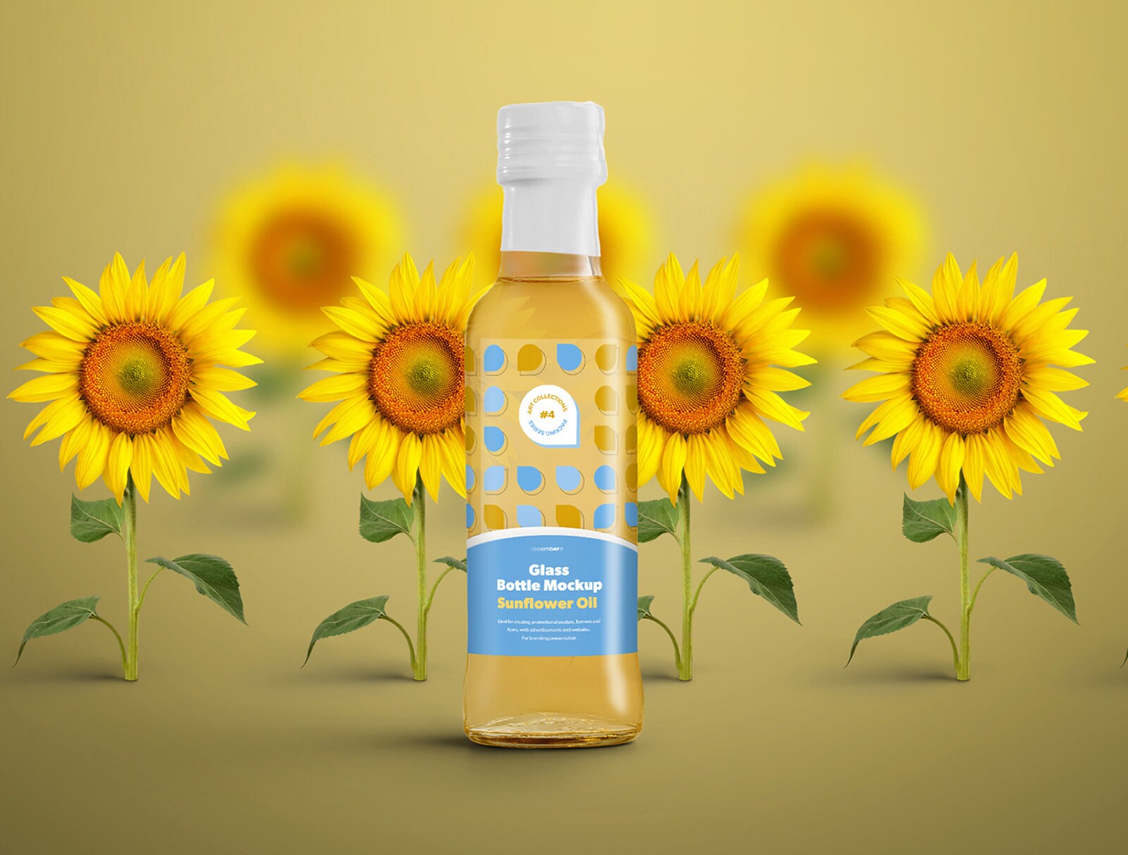 Sunflower Oil Glass Bottle Mock Up - Etsy