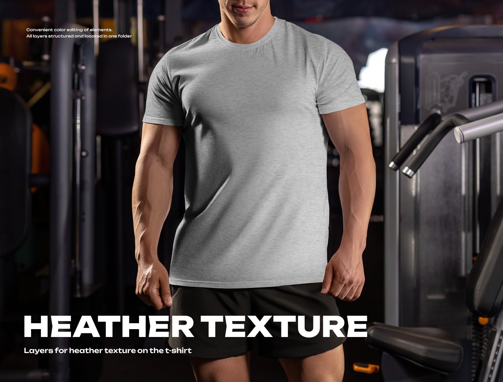 Mockups Mens Bodybuilder T-shirt in Gym-custom Mockup-male Fitness ...