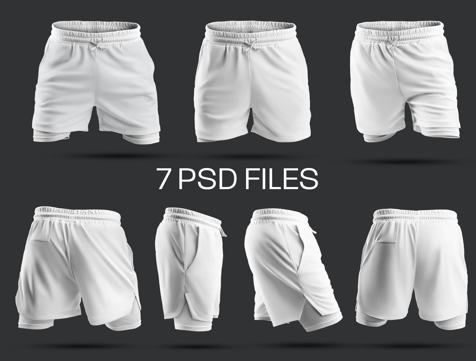 Shorts Mockup With Compression Fittings - Mens Sport Shorts Mock up ...