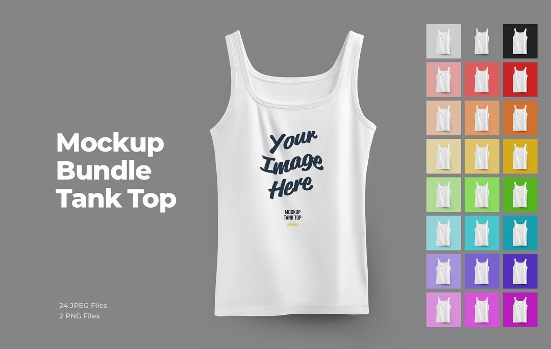 White Tank Top Mockup, Flat Lay Mockup Bundle, Hanging Tanks Mockup ...