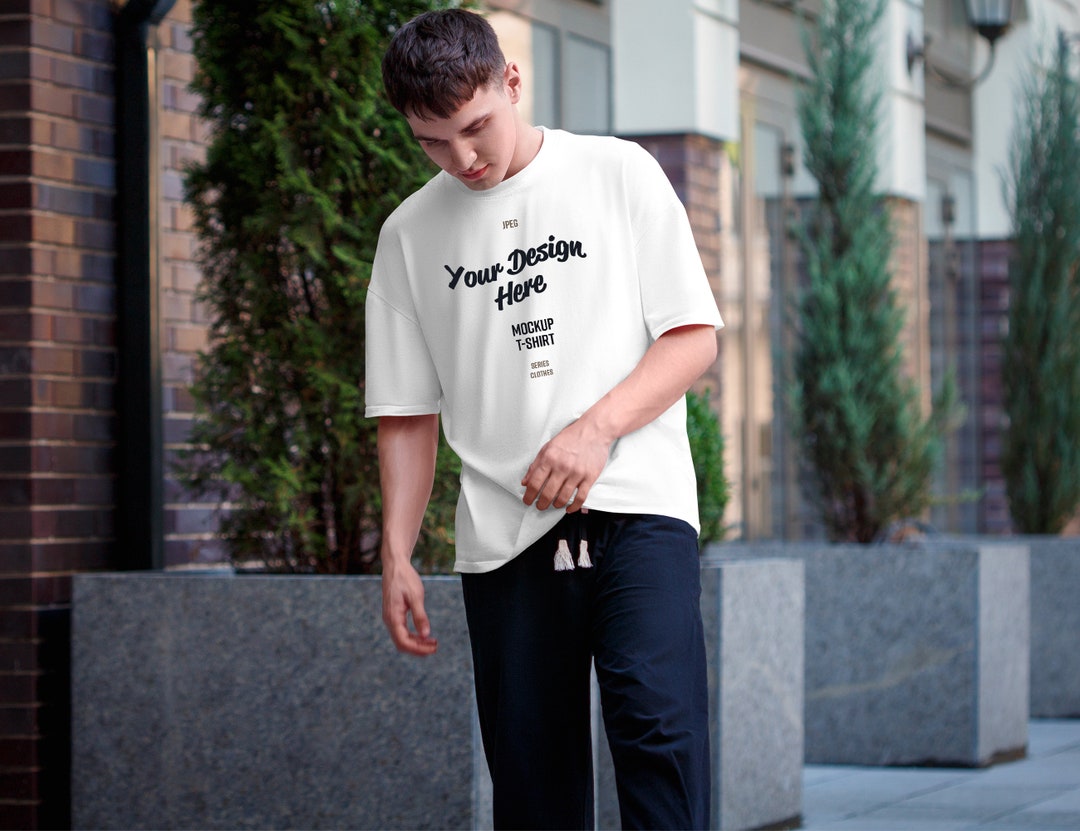 Oversized T-shirt Mockups Urban Setting Mock up Men Tshirt Lifestyle ...