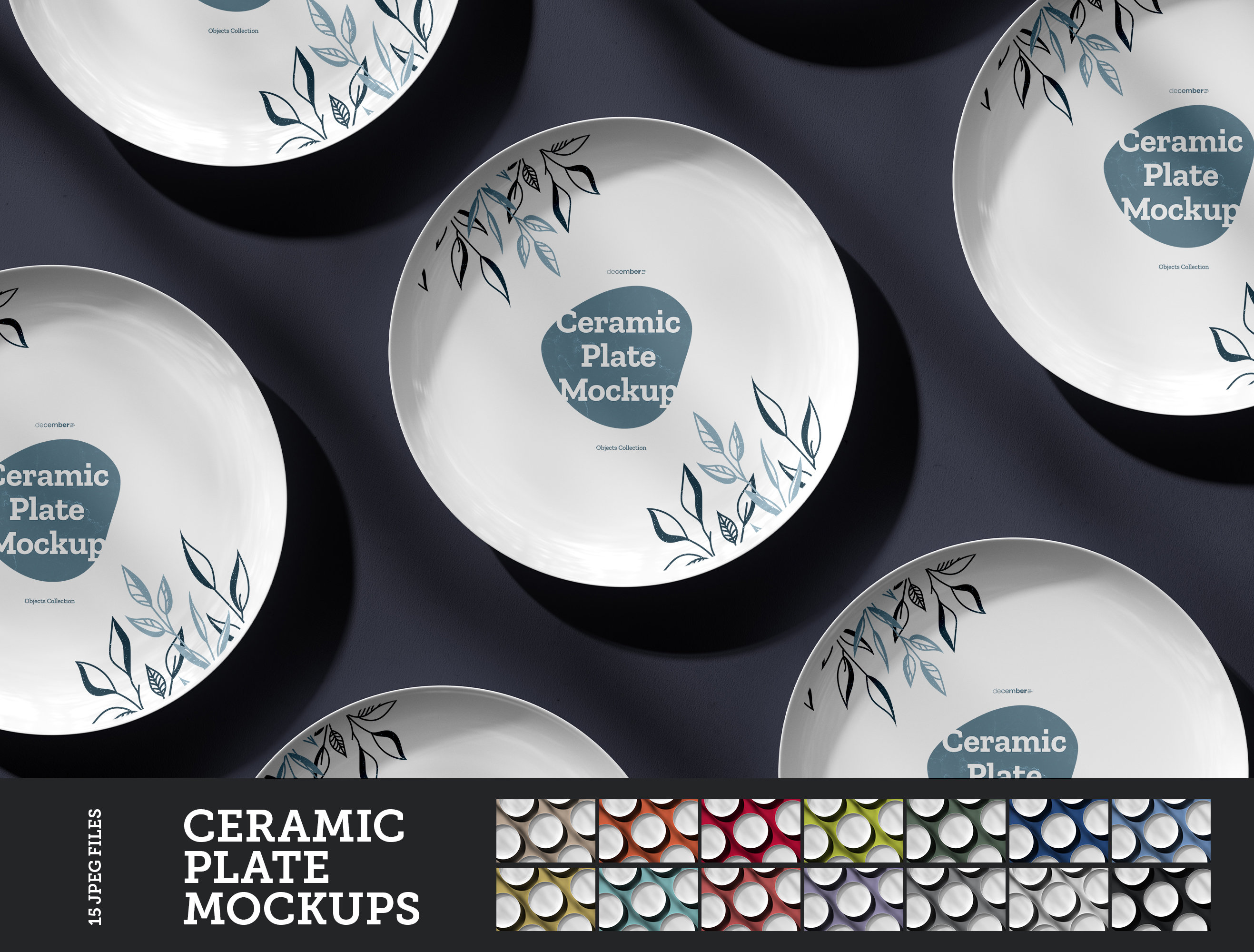 Ceramic Dinner Plate Mockup, Mockup Bundle, Glossy Plate Mockup, Сolor ...