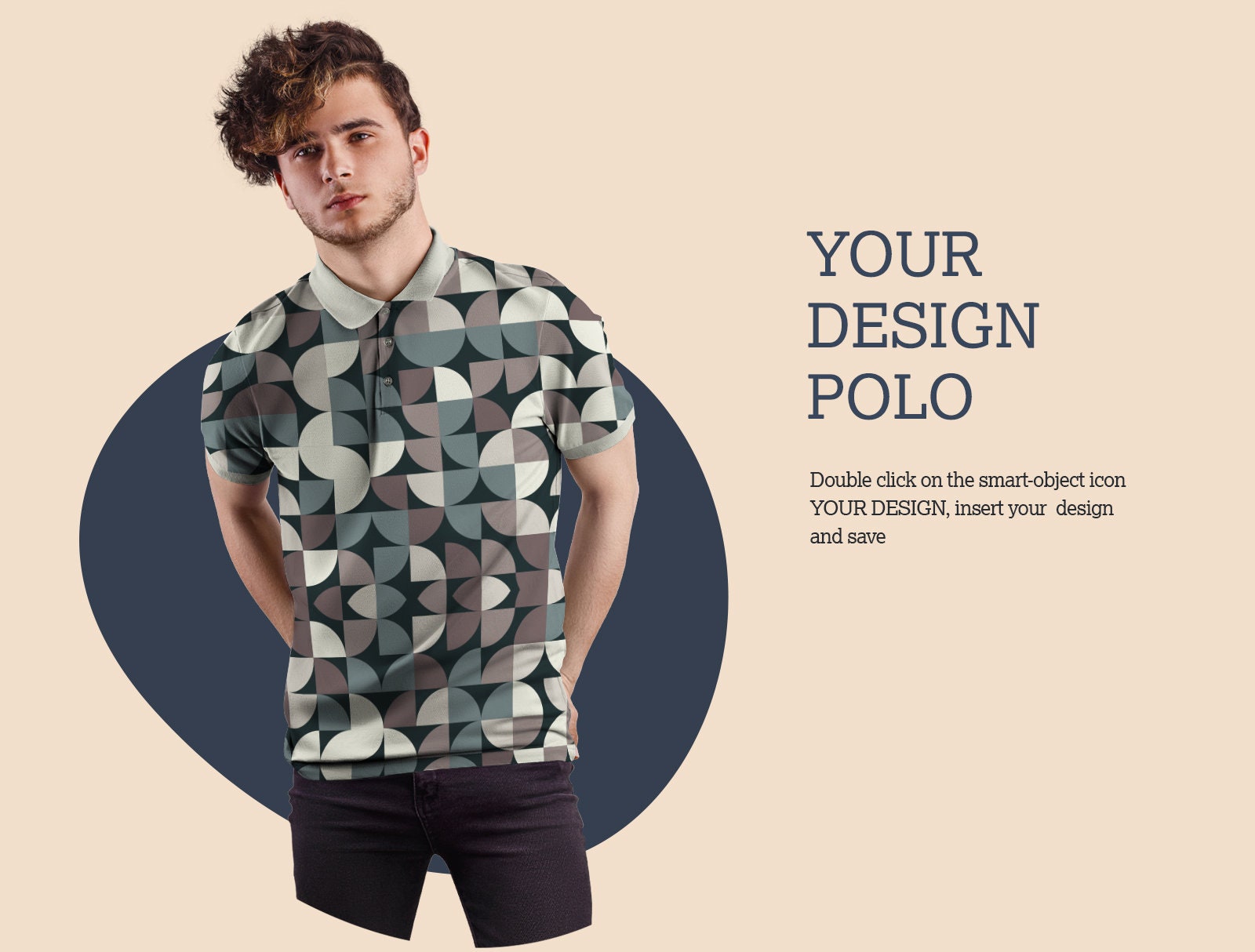 Mockup Men Polo Shirt Front Back PSD Photoshop Set Editable Color and ...
