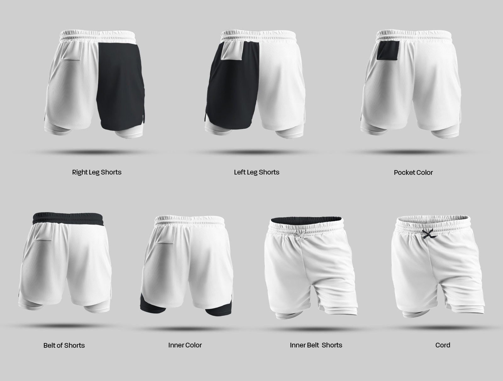 Shorts Mockup With Compression Fittings - Mens Sport Shorts Mock up ...