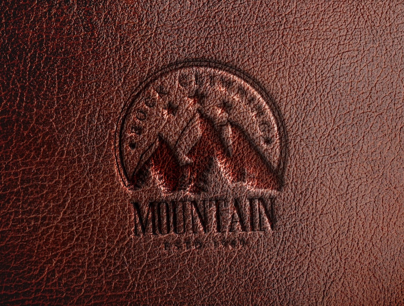 PSD Leather Stamp Logo Mockup Embossed Leather Mockup Leather Branding ...