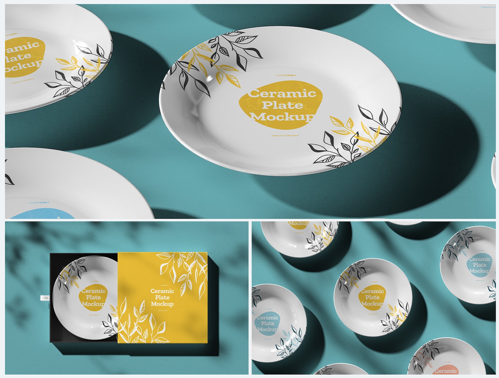 Ceramic Plate Mockups-all Over Plate Mockup for Sublimation-box Mockup ...
