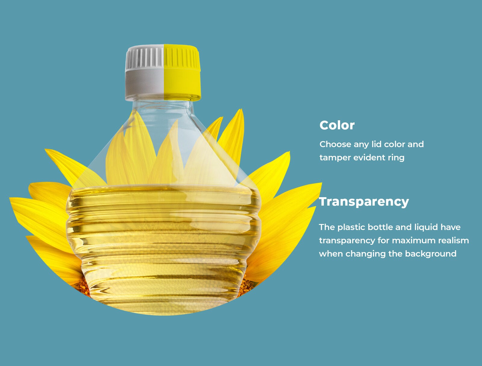 Sunflower Cooking Oil Bottle Mockup PSD - Etsy