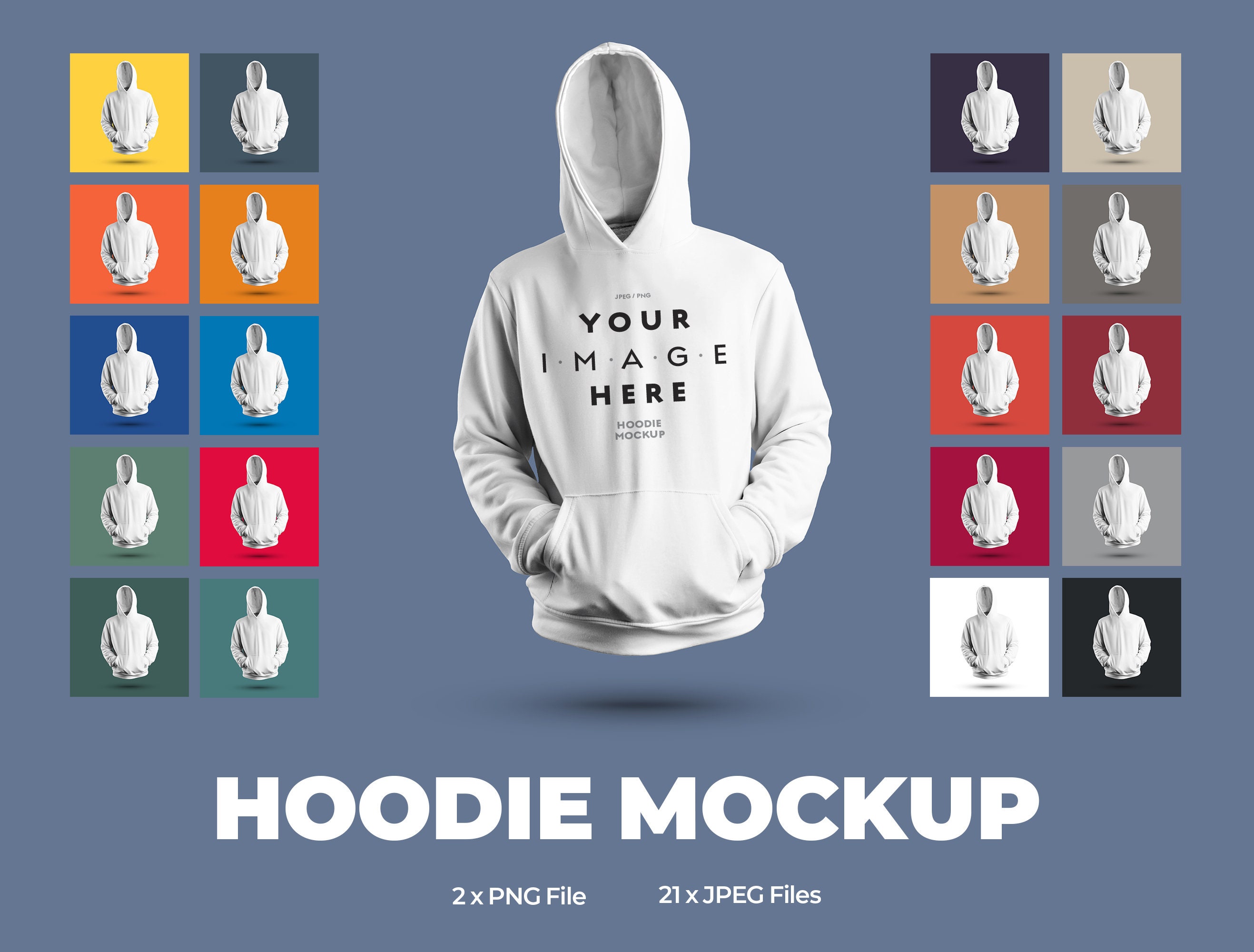 Hoodie Mockup Bundle, White Hood Mockup Man, 3D Styled, Plain White ...