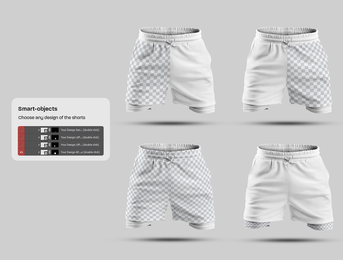 Shorts Mockup With Compression Fittings Mens Sport Shorts Mock up ...