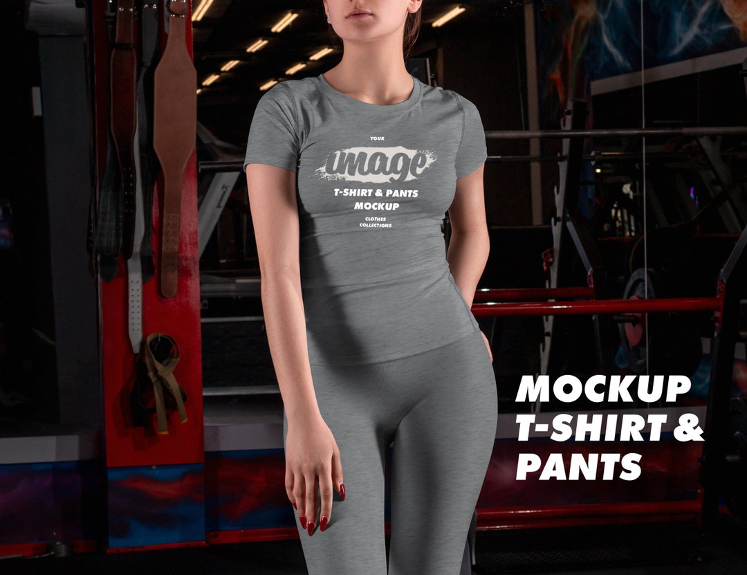 Woman Sportswear Mock up Gym T-shirt Mockup Sportswear Models Mockup ...
