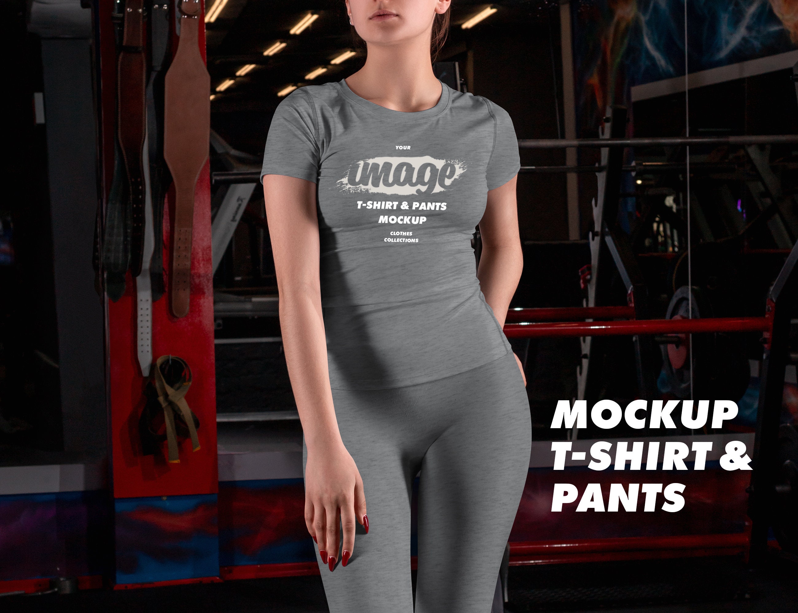 Woman Sportswear Mock up Gym T-shirt Mockup Sportswear Models Mockup ...