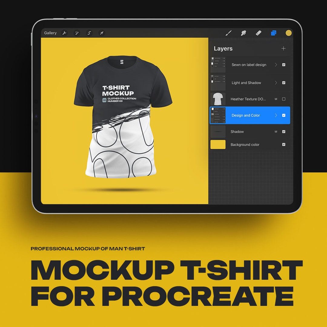 Mockups Man T-shirt for Procreate - Etsy