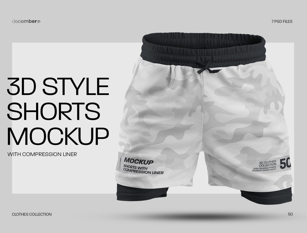 Shorts Mockup With Compression Fittings - Mens Sport Shorts Mock up ...