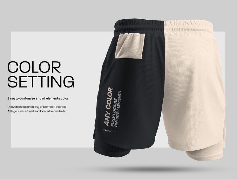 Shorts Mockup With Compression Fittings - Mens Sport Shorts Mock up ...