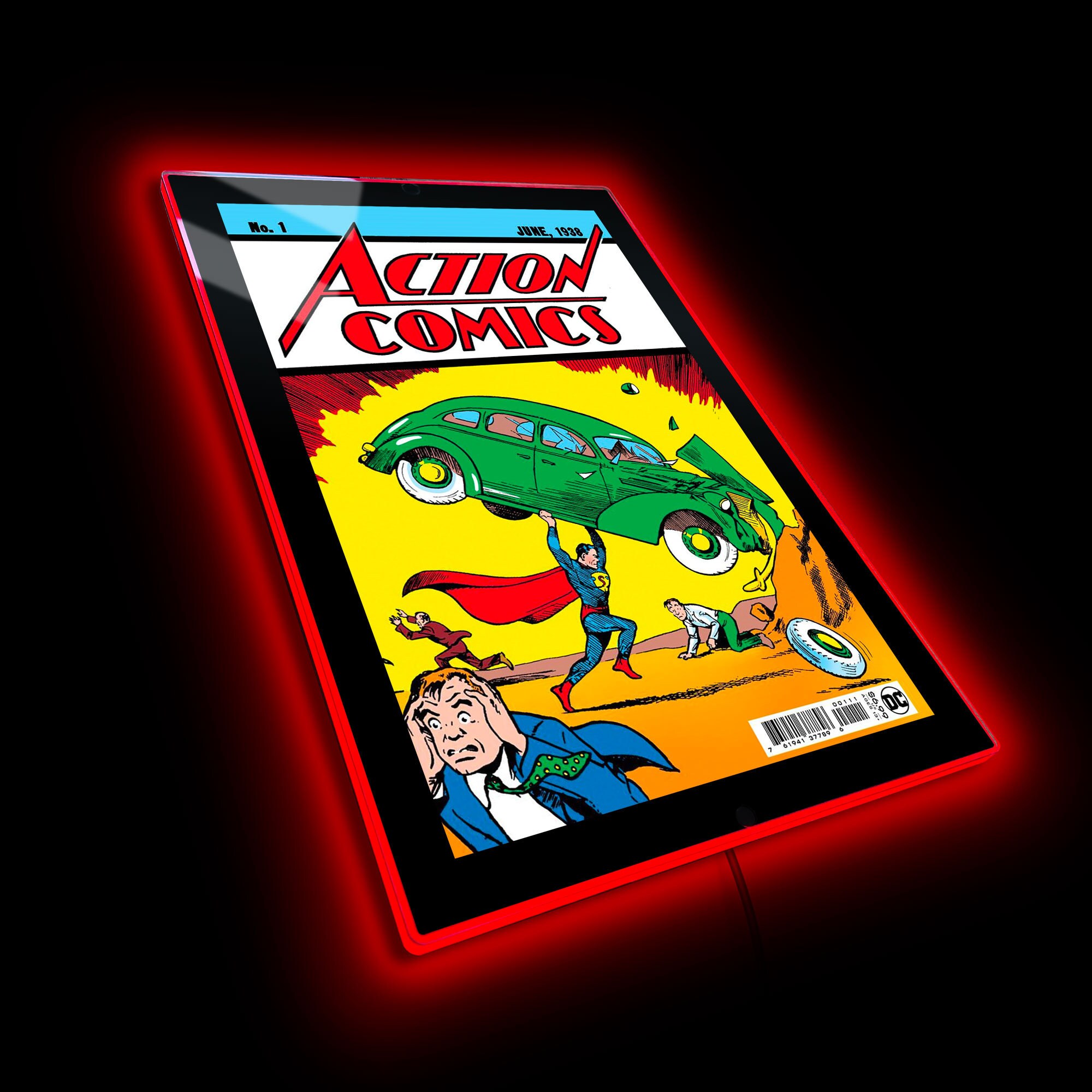 Superman-action Comics Mini Poster Plus LED Illuminated Sign - Etsy