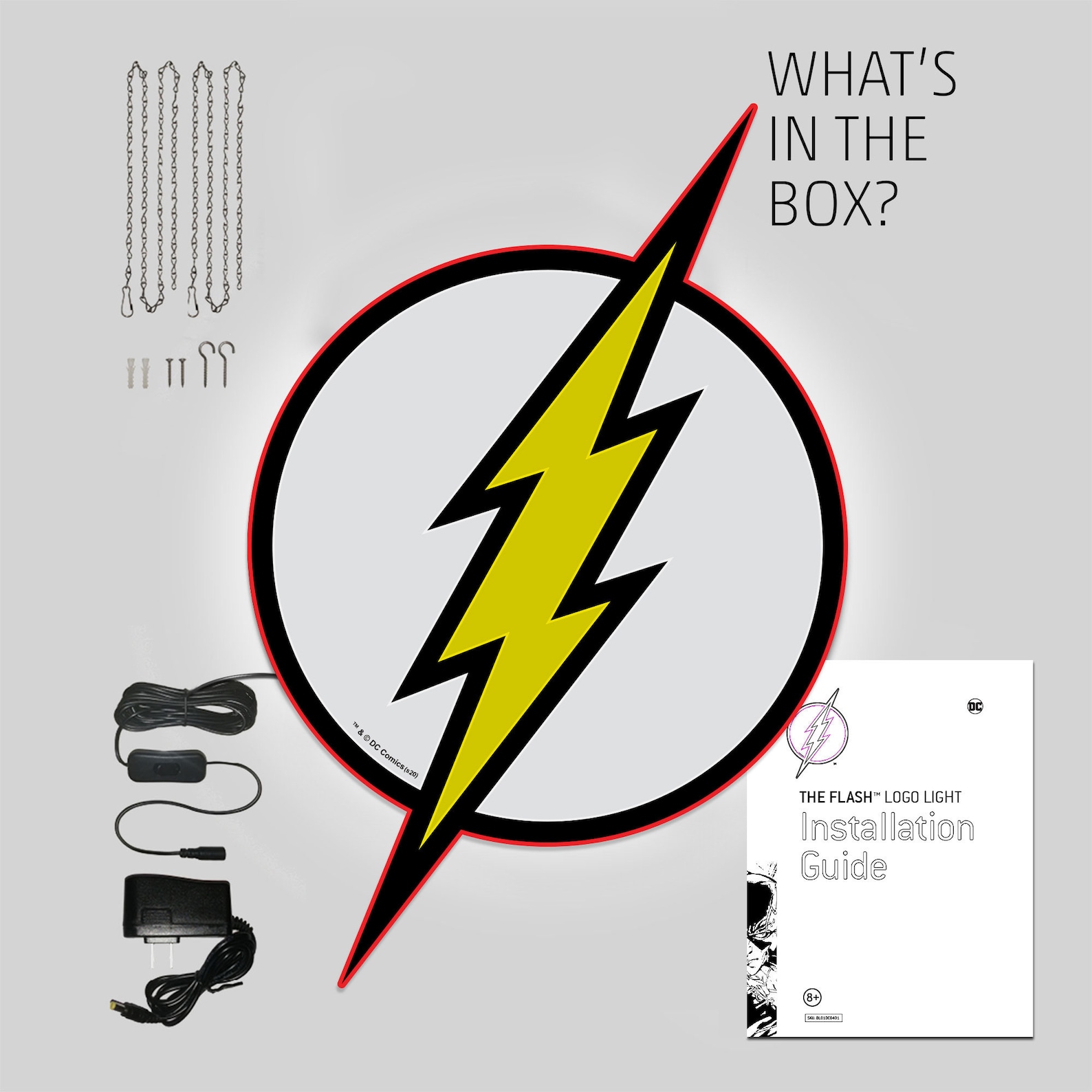 The FLASH DC Comics Thunderbolt LED Halo Light (regular) With Pedestal ...