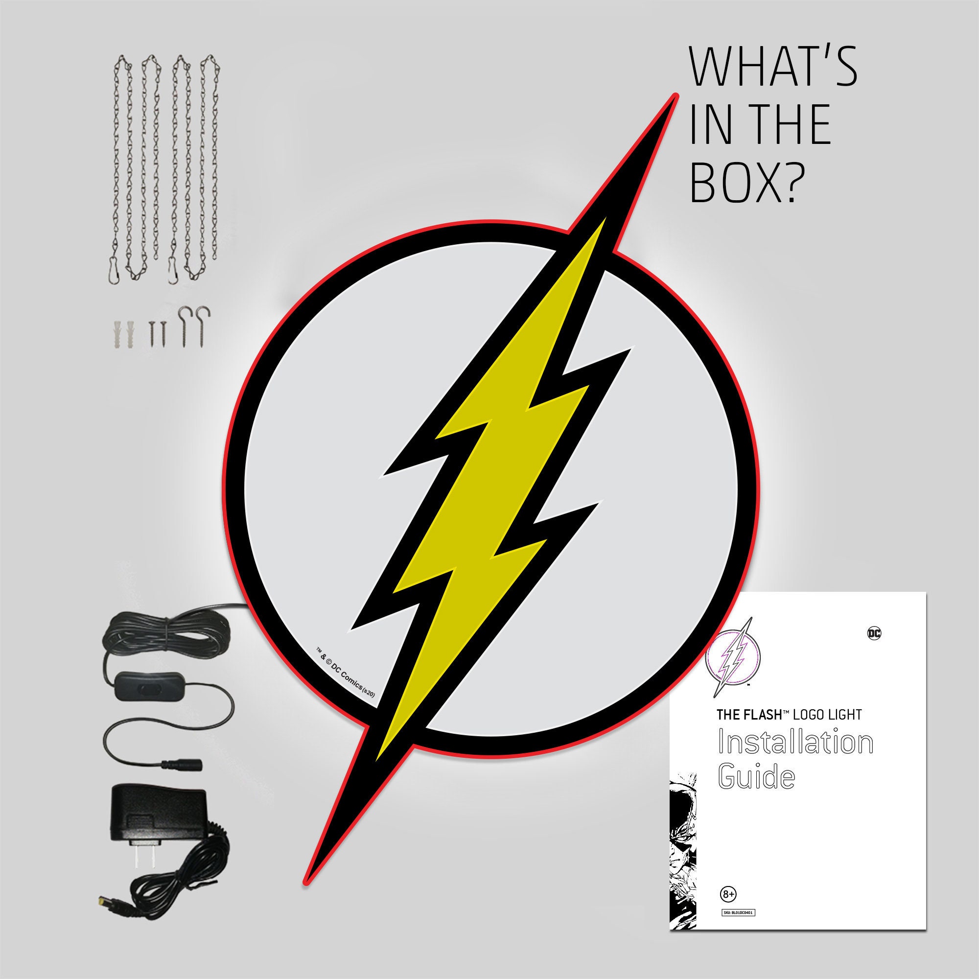 The FLASH DC Comics Thunderbolt LED Halo Light regular With Pedestal ...