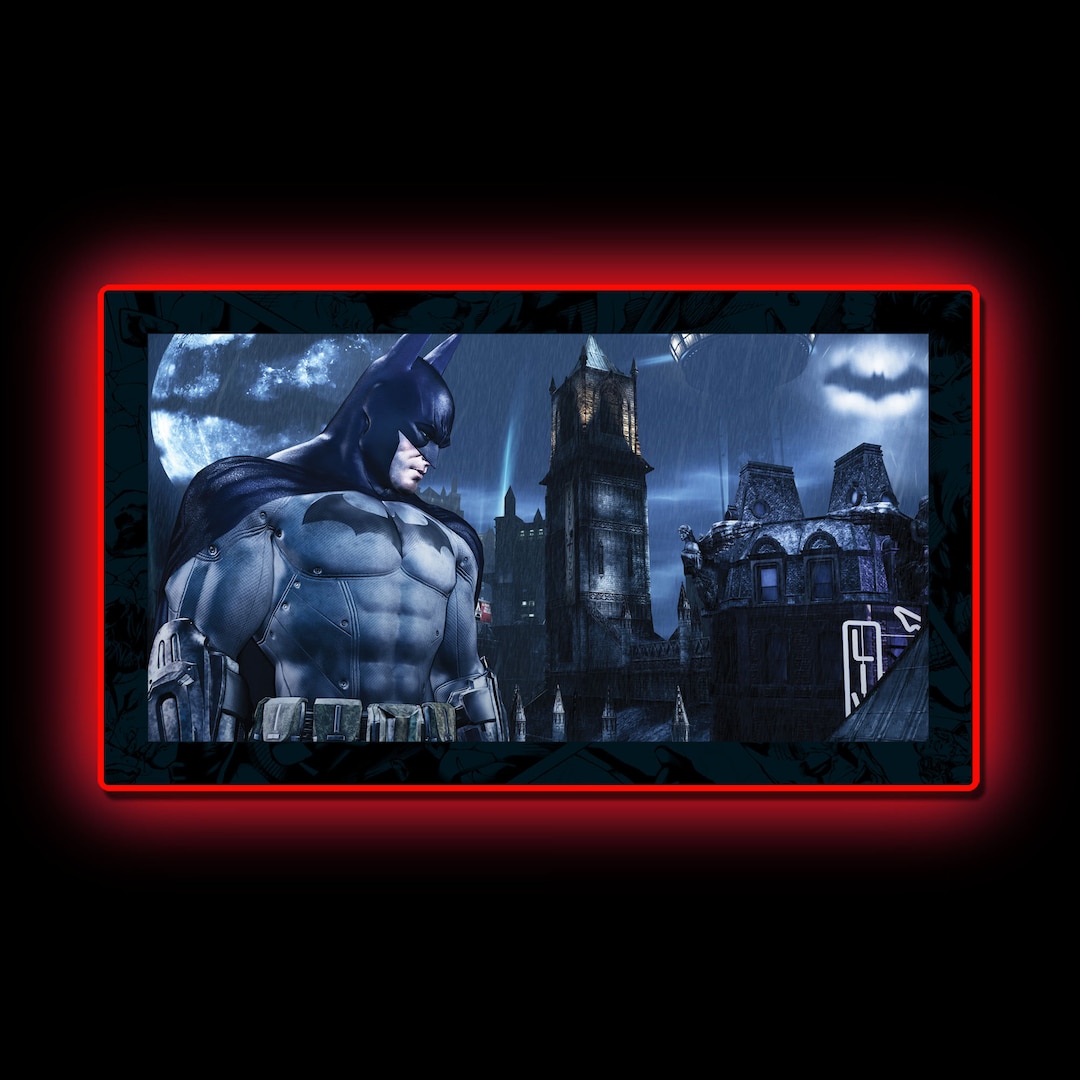Batman Arkham Asylum Moon Bat Signal LED Illuminated Mini Poster - Etsy