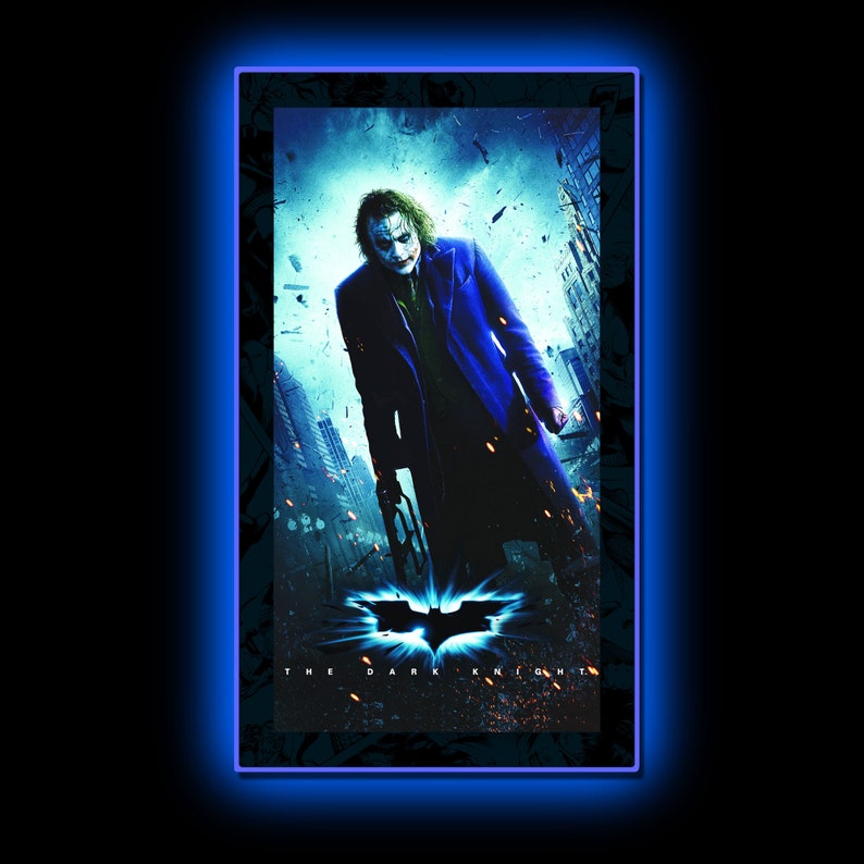The Dark Knight Joker 04 2008 LED Illuminated Mini Poster - Etsy