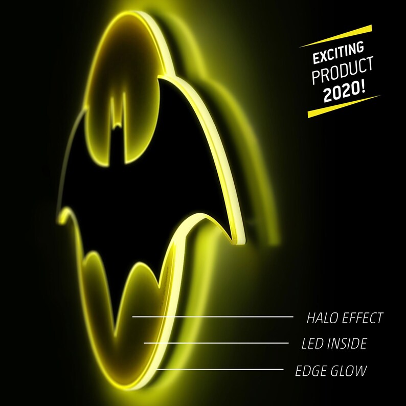 BATMAN DC Comics Batsign LED Halo Light large - Etsy