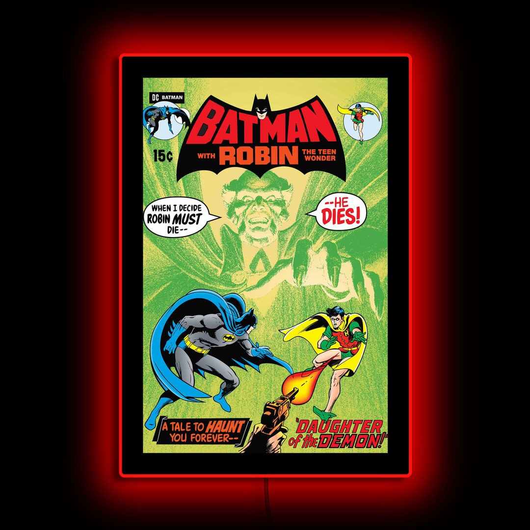 Batman With Robin Mini Poster Plus LED Illuminated Sign - Etsy