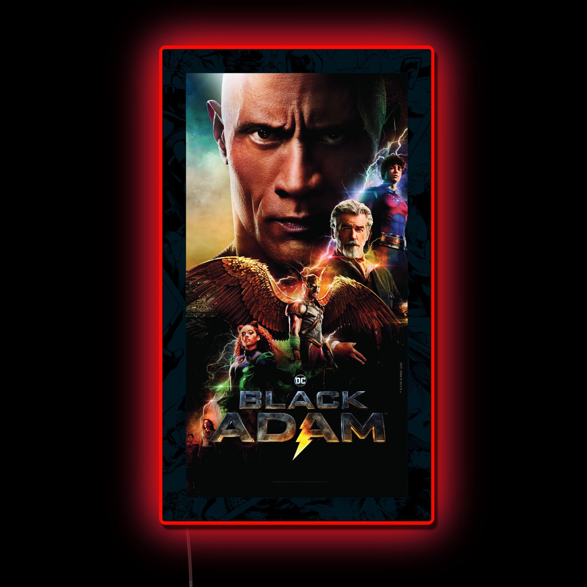 Black Adam 2022 Movie Poster LED Poster Sign - Etsy